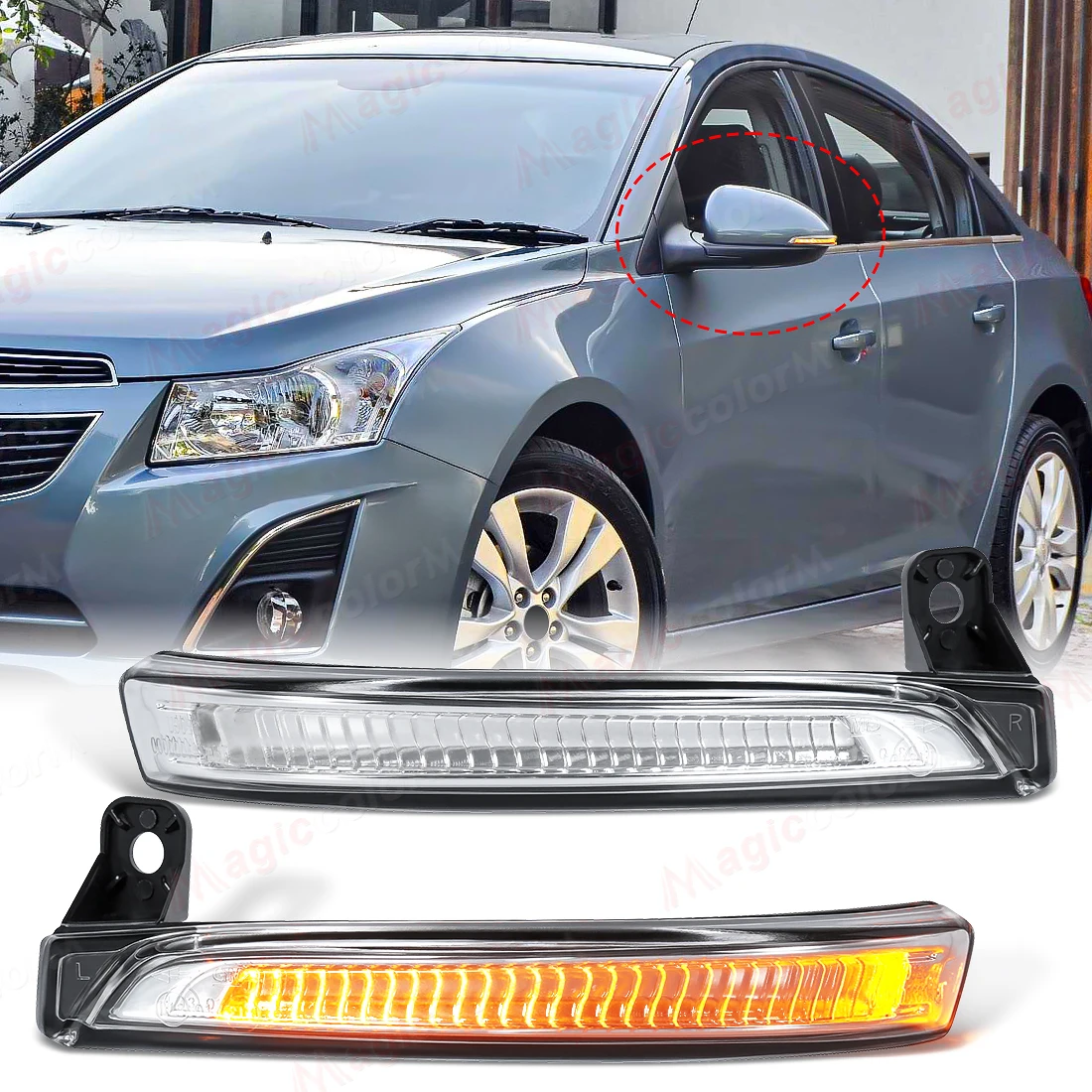 Car LED Rear View Mirror Light For Chevrolet Cruze J300 2009 2010 2011 ...