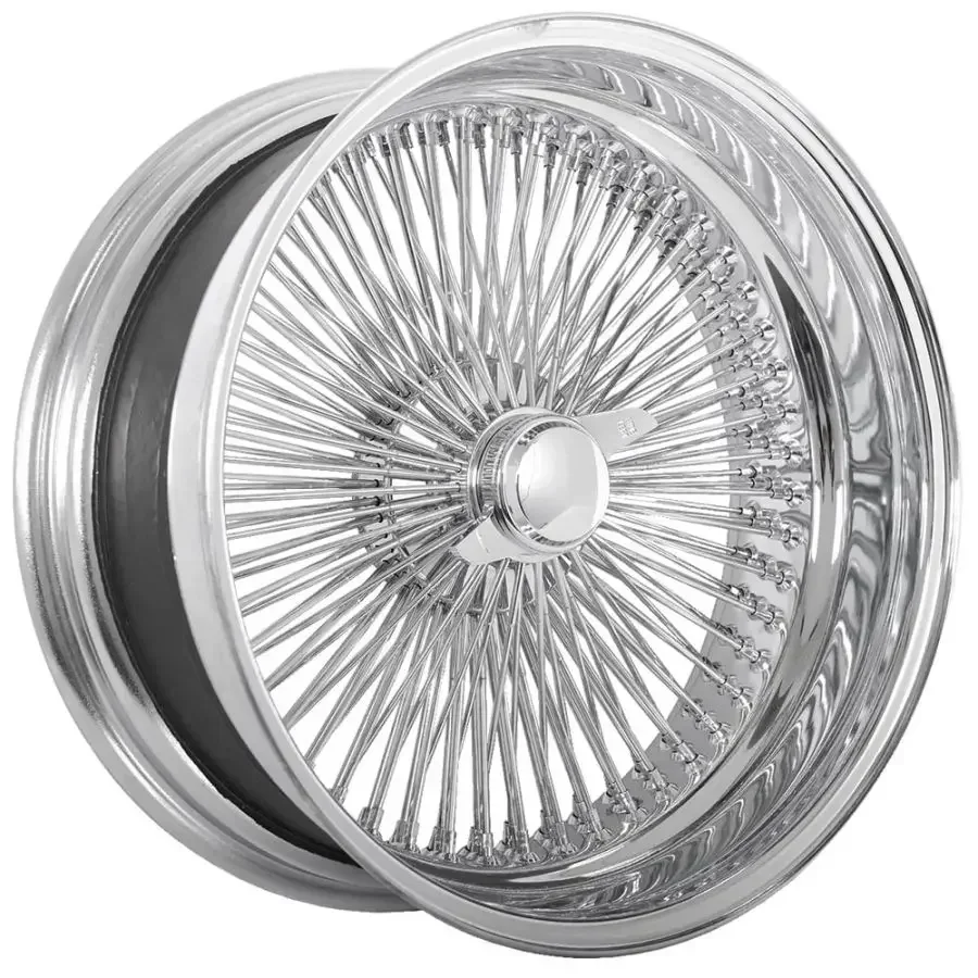 Steel-Wire-Wheel-14-15-17-18-20-Inch-Chrome-Lip-Silver-Spinner-Straight ...