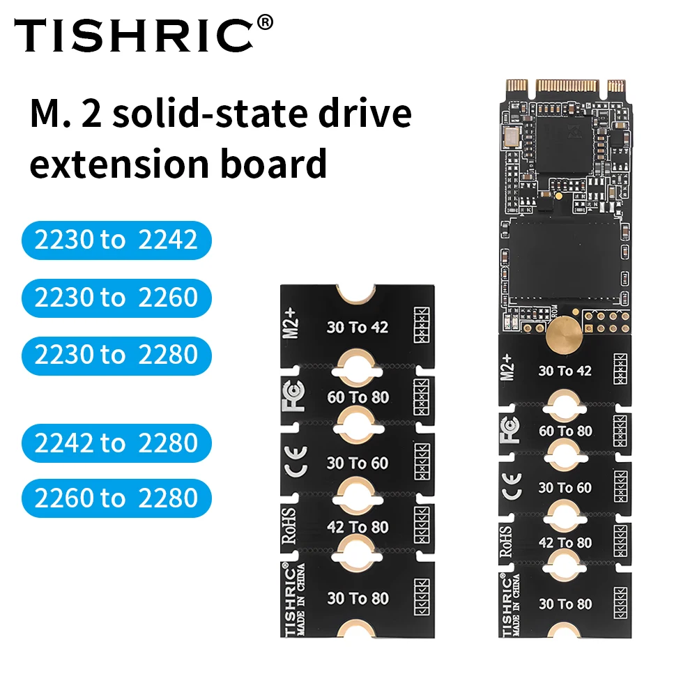 TISHRIC-SSD-NVME-M-2-Extension-board-2230-42-2260-2280-Length-Extend ...