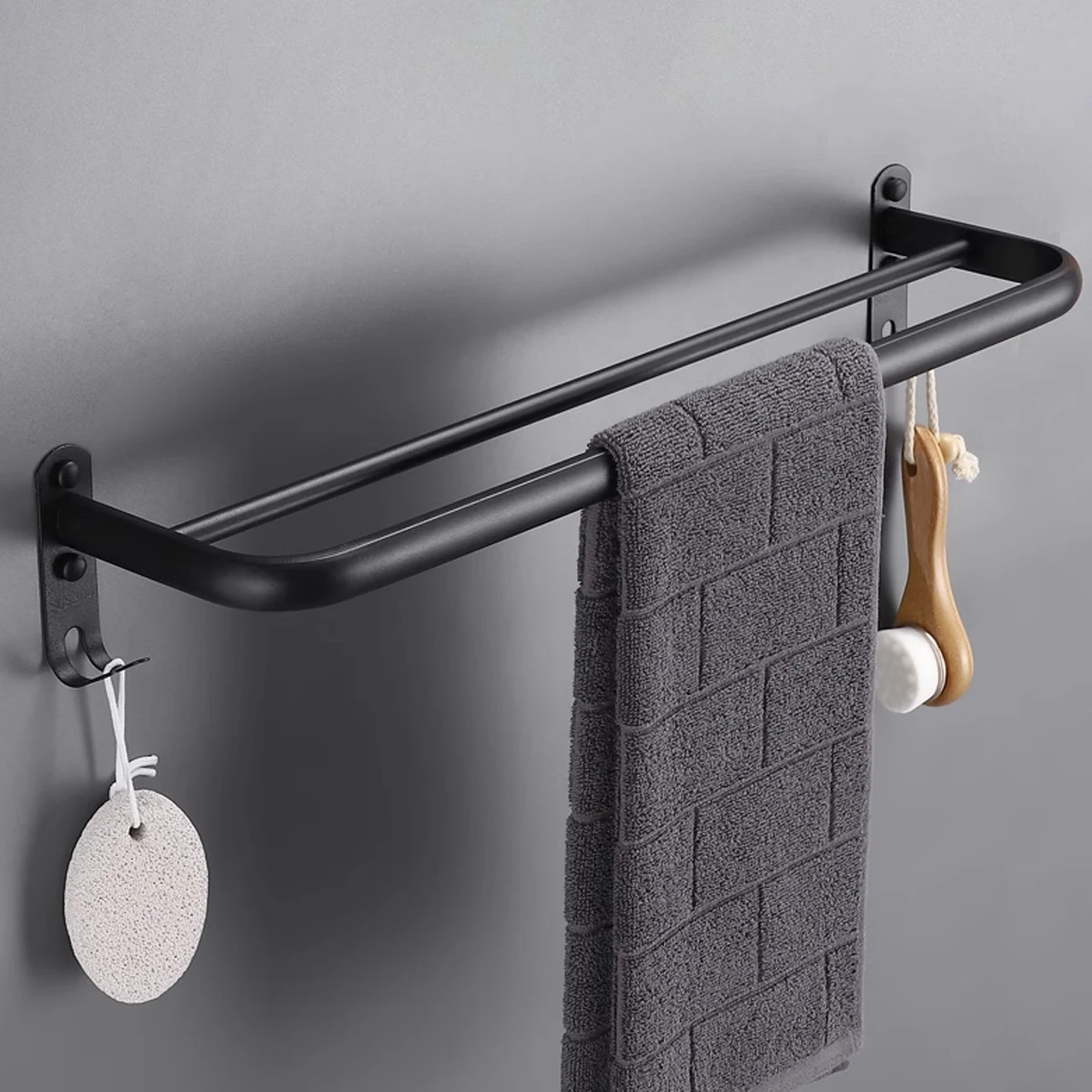 Double Towel Bar Rail,Round Towel Bar Bail Rack Bathroom or Kitchen ...