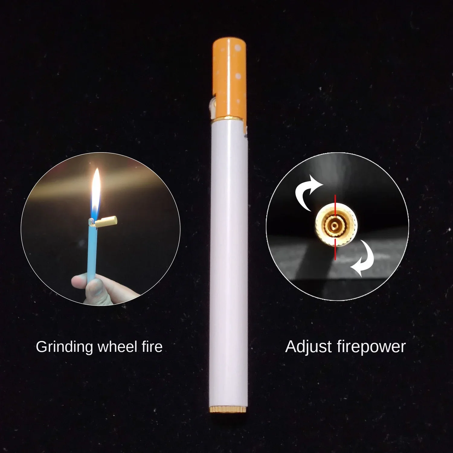 Metal Lighter Classic Cigarette Shape Mini Portable Butane Torch ...