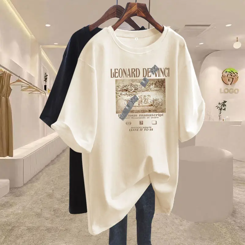 Summer-Letter-Vintage-Printed-Short-Sleeve-Simple-Tee-Shirt-Women-Loose ...