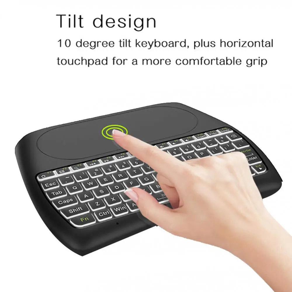 D8 Colorful Backlight 2.4GHz Wireless Keyboard Mini Air Mouse Touchpad ...