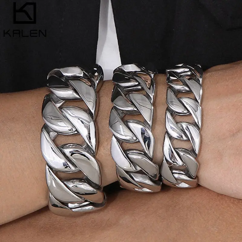 Stainless Steel Cuban Chain Bracelet | 316l Stainless Steel Bracelet ...