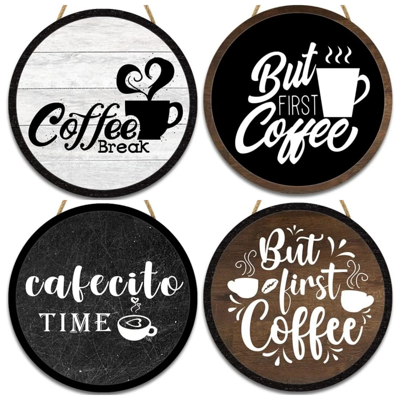 Letreros de café decorativos para cafetería, letrero de pared de madera ...