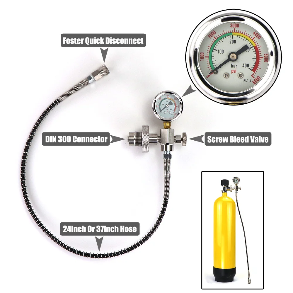 Diving Fill Station DIN300 Charging Adapter Big Bottle To Small Bottle ...