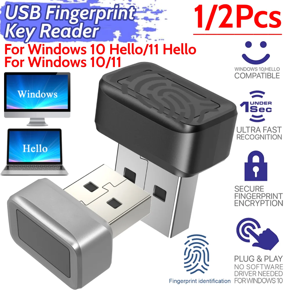 USB Fingerprint Key Reader For Windows 10/11 Security Key Biometric ...