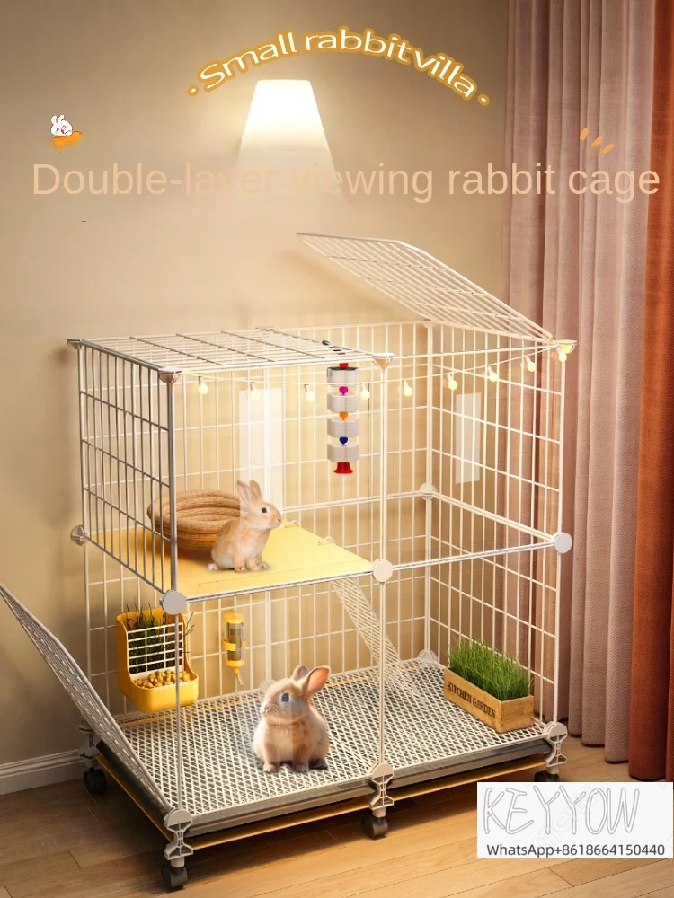 Rabbit-cage-two-story-platform-small-villa-double-deck-indoor-dedicated ...