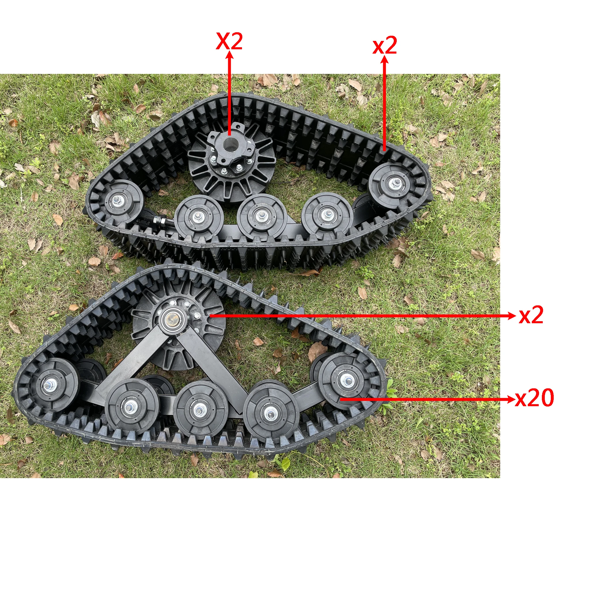 2-pcs-Rubber-Tracks-20-wheel-with-bearing-2-pcs-Drive-wheel-2-STUD ...