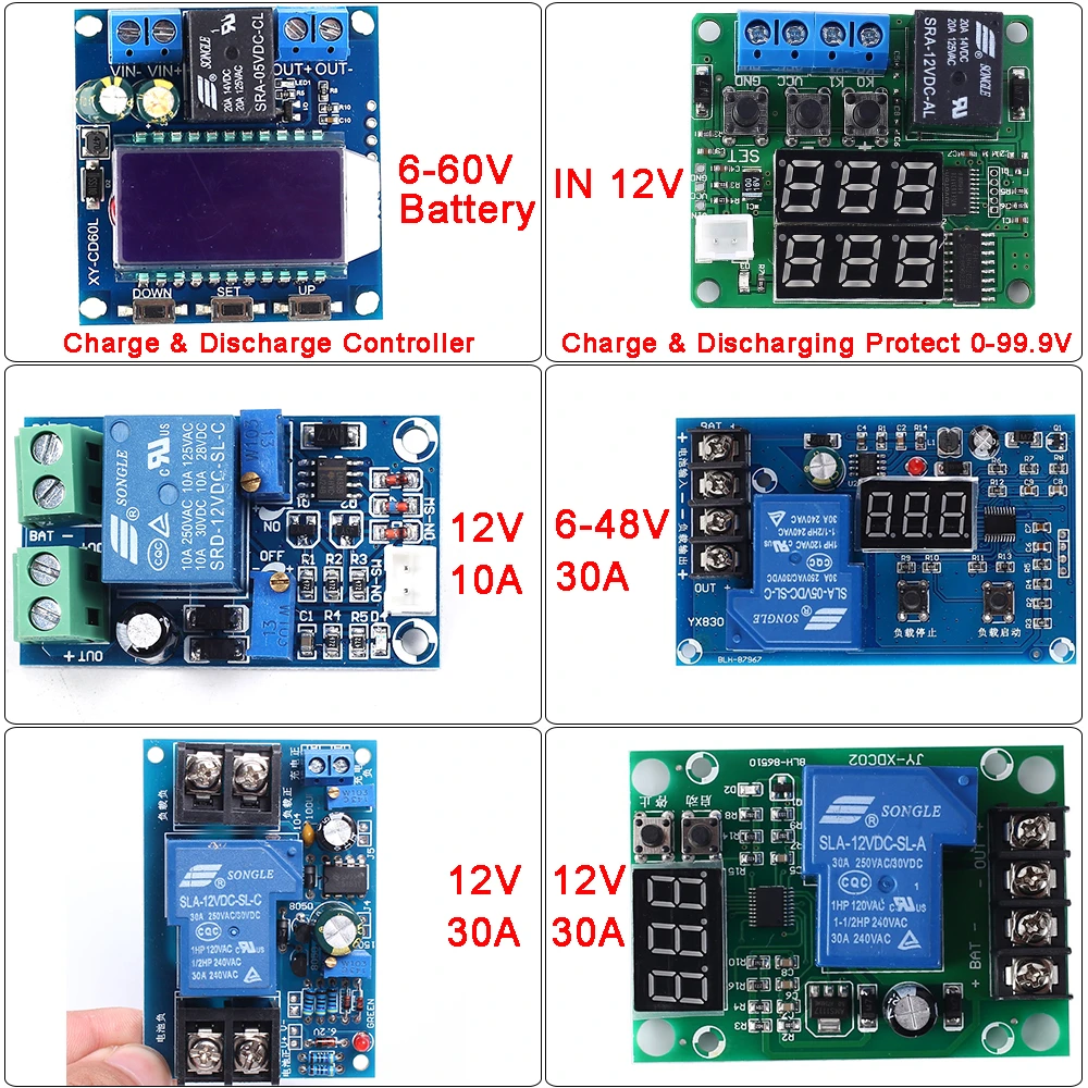 12v/24v/48v 10a/30a Lithium Battery Charge Discharge Controller ...
