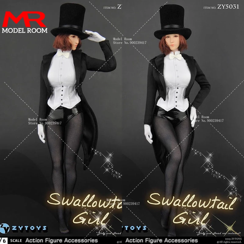 ZYTOYS-ZY5031-1-6-Female-Swallowtail-Suit-Magician-Cosplay-Clothes-Model-Fit-12-Soldier-Action ...