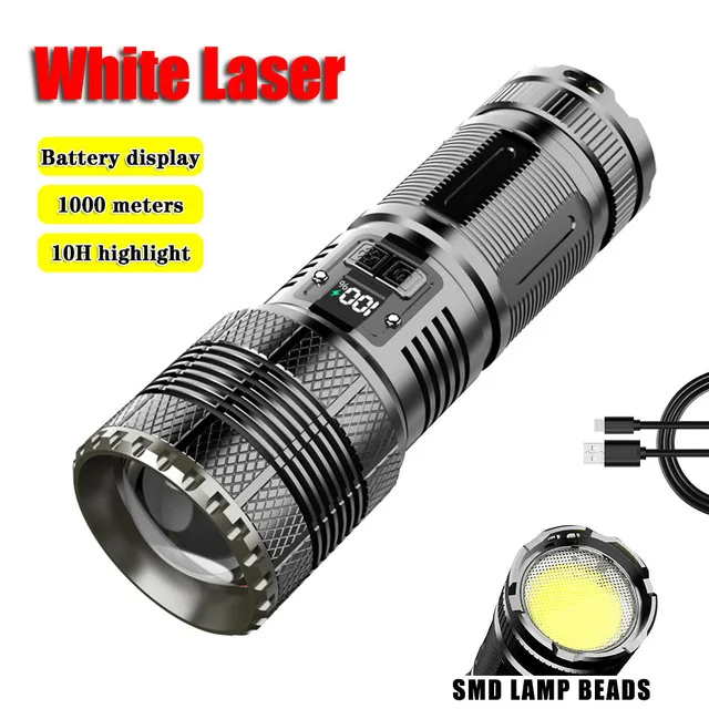 Lanterna LED de Alta Potência, GT60, Super Brilhante, Longo Alcance ...