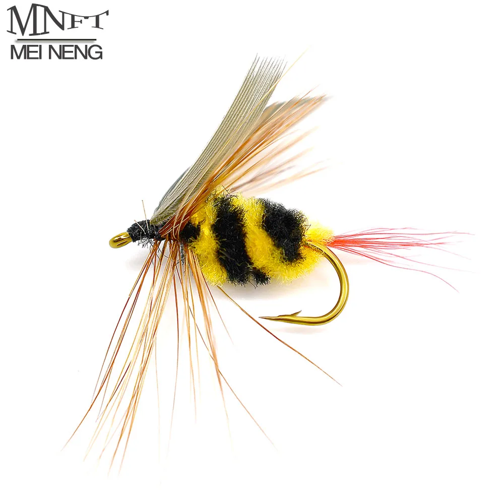 MNFT-10PCS-10-Flies-Lure-Bee-fishing-Yellow-Black-Bumble-Bee-Fly-Insect ...