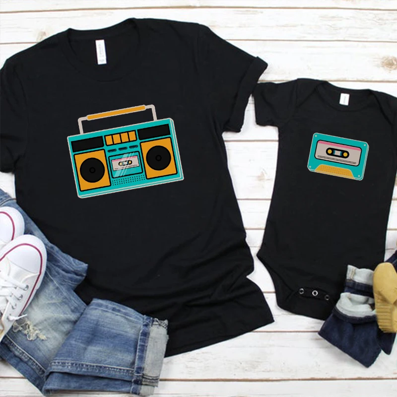 Matching-Dad-and-Baby-Outfit-Music-Father-Son-Matching-T-Shirts-Daddy ...