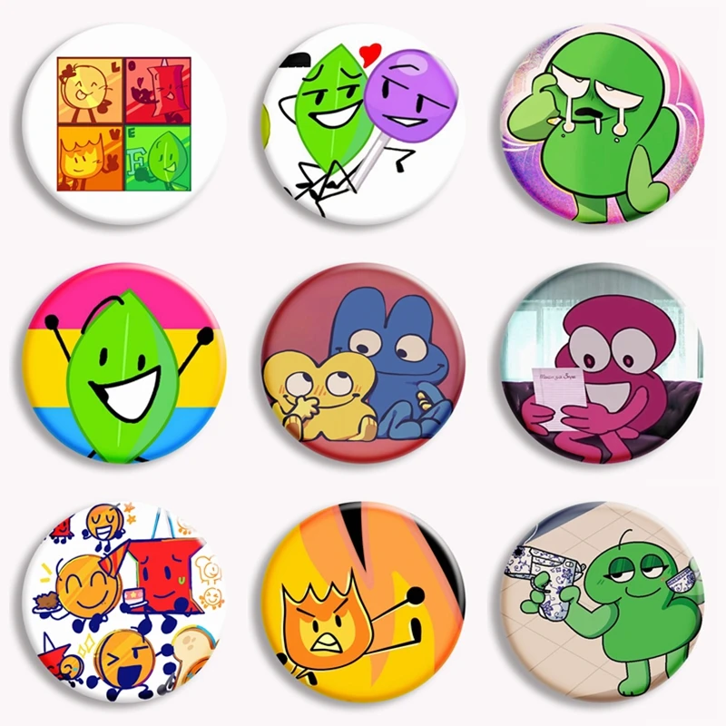 Bfb-Leafy-x-Lollipop-Kawaii-Flower-Cry-Two-Funny-Soft-Button-Pin ...