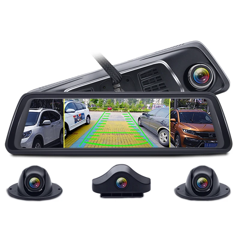 4-Channel-Car-DVR-Media-Rearview-Mirror-10-4G-Android-8-Core-MTK6753 ...
