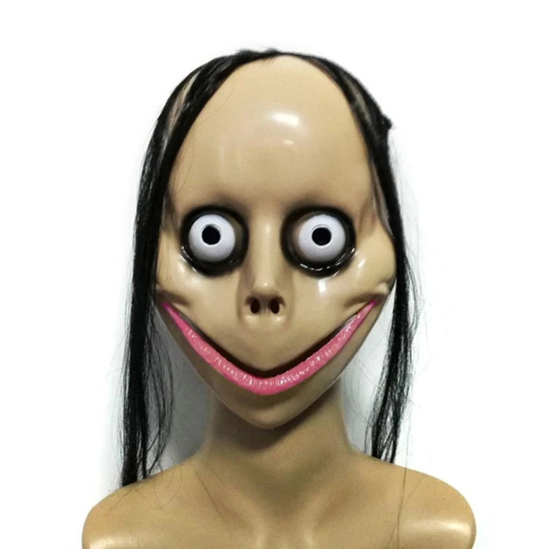New-Halloween-Horror-With-Long-Hair-Mask-Funny-Mask-V-shaped-Mouth-Mask ...
