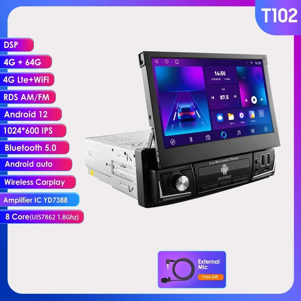 Universal 1din Car Radio CarPlay GPS Auto Android Multimedia Player 1 ...