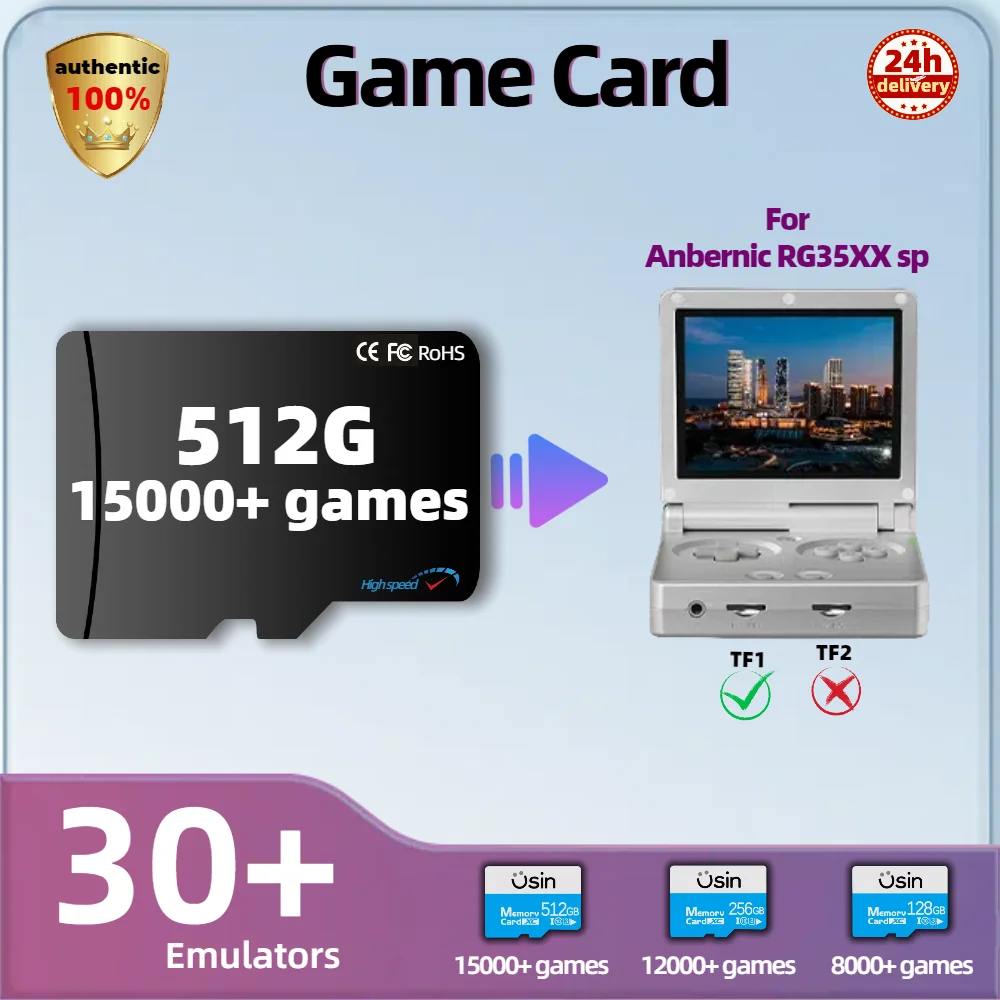 Game-Card-For-Anbernic-RG35XXSP-Memory-TF-Classic-Retro-PSP-PS1-GBC-Playstation-Games-Portable ...