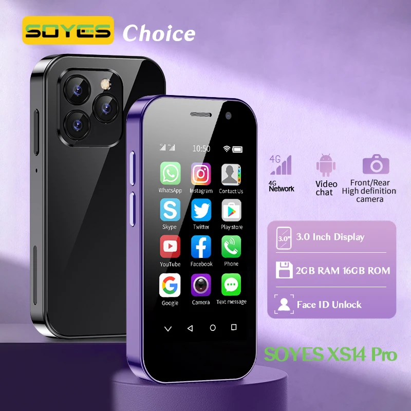 Soyes xs14 pro mini 3,0 Zoll Smartphone 4g lte 2GB RAM 16GB ROM Android 9,0 Quad Core 2600mah ...