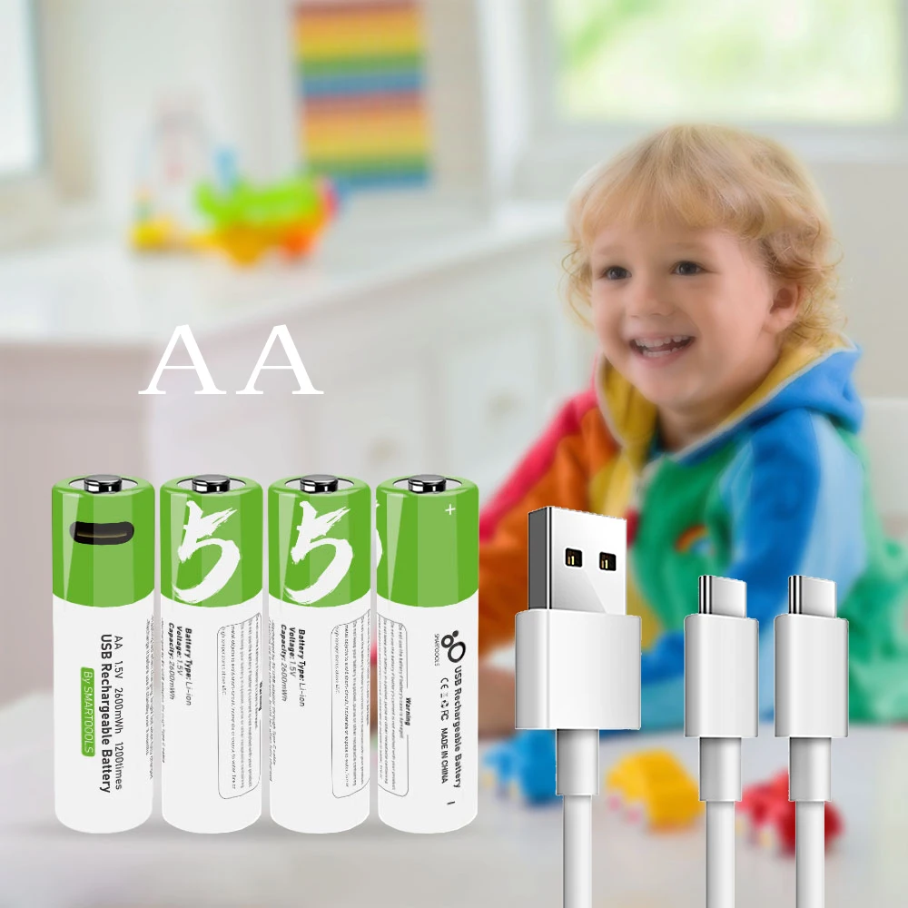 Bater-a-recargable-aa-de-1-5-v-compatible-con-carga-directa-de-TYPE-C ...