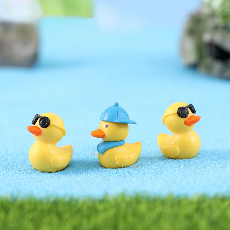 2pcs-Mini-Duck-Duckling-Figurine-Yellow-Tiny-Duck-Figures-Swiming-Ducks ...