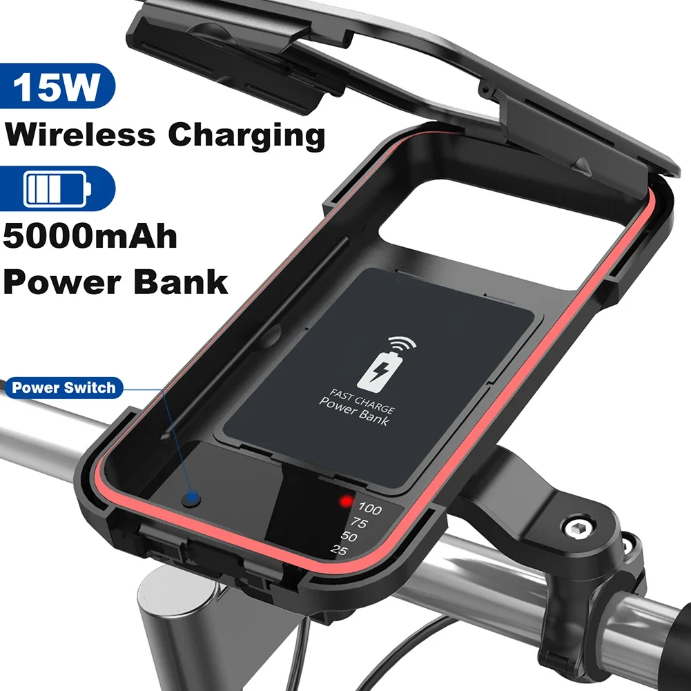Waterproof-Case-Bike-Motorcycle-Phone-Holder-15W-Wireless-Charger ...