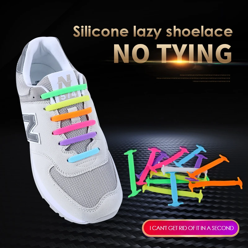 Tie Shoelaces Elastic Silicone Shoe Lace | Women Silicone Shoelaces ...