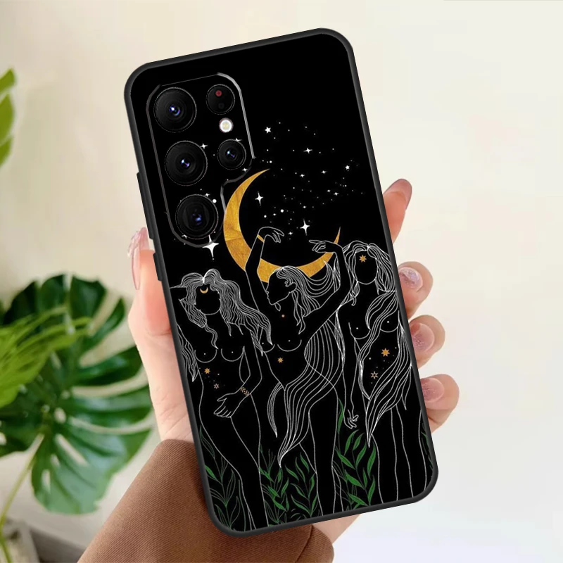 Crescent Moon Tarot Stars Sun Phone Case for Galaxy S21 (ZAC860)