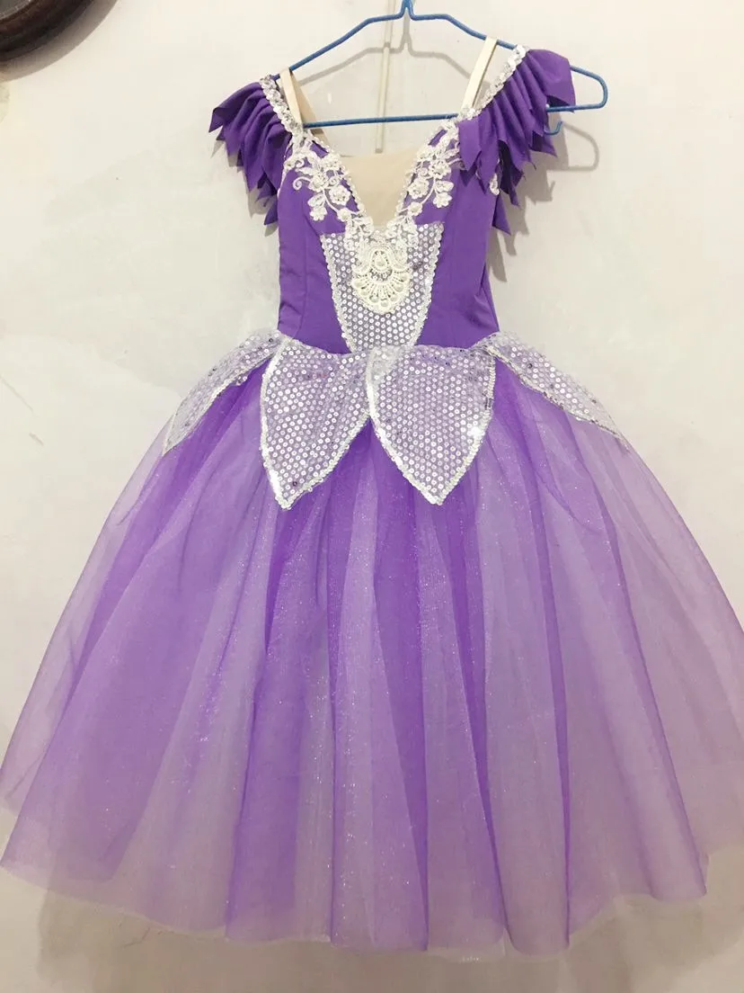 New Ballet Skirt Performance Costume Long Tutu Princess Dress Mesh Swan ...