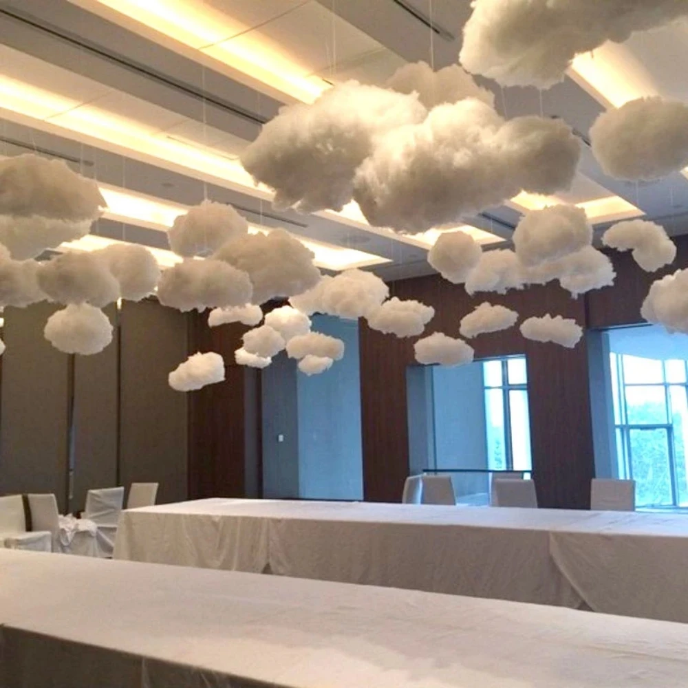 Artificial White Cotton Cloud Weddings Birthday Party Background ...