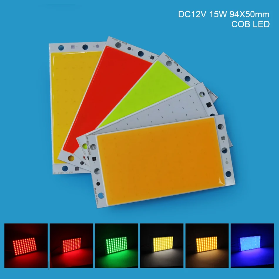 DC 12V 94x50mm 15W LED beads COB LED Light Panel Lamp Ultral Bright ...