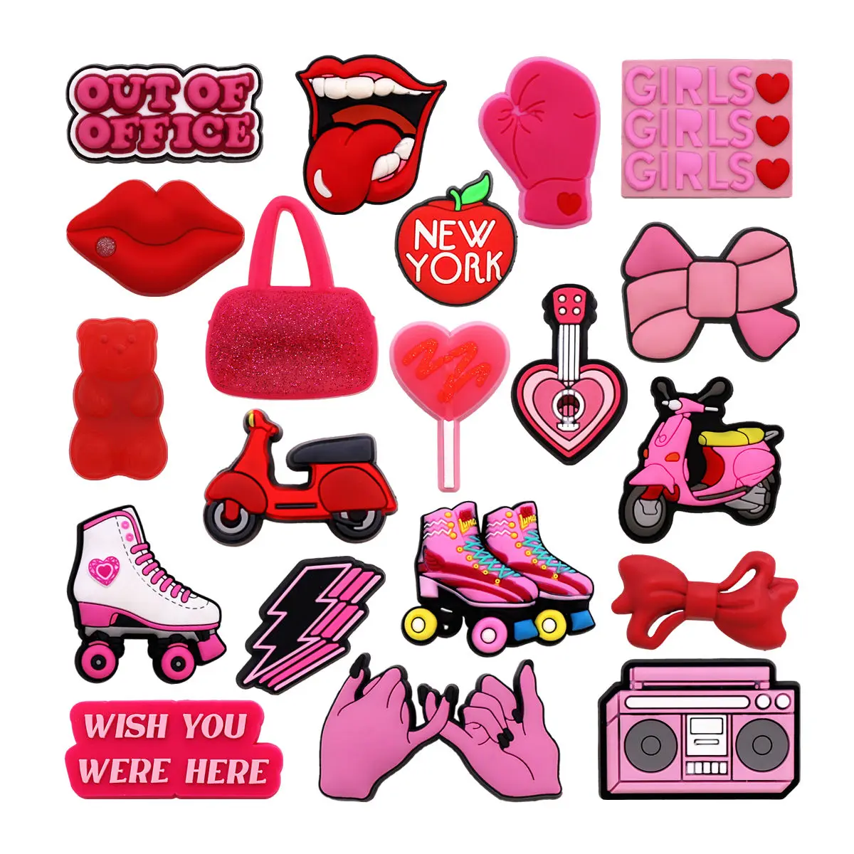 1 Pcs Original Designer Shoe Charms Accessories Pink Girl Style Shoes ...