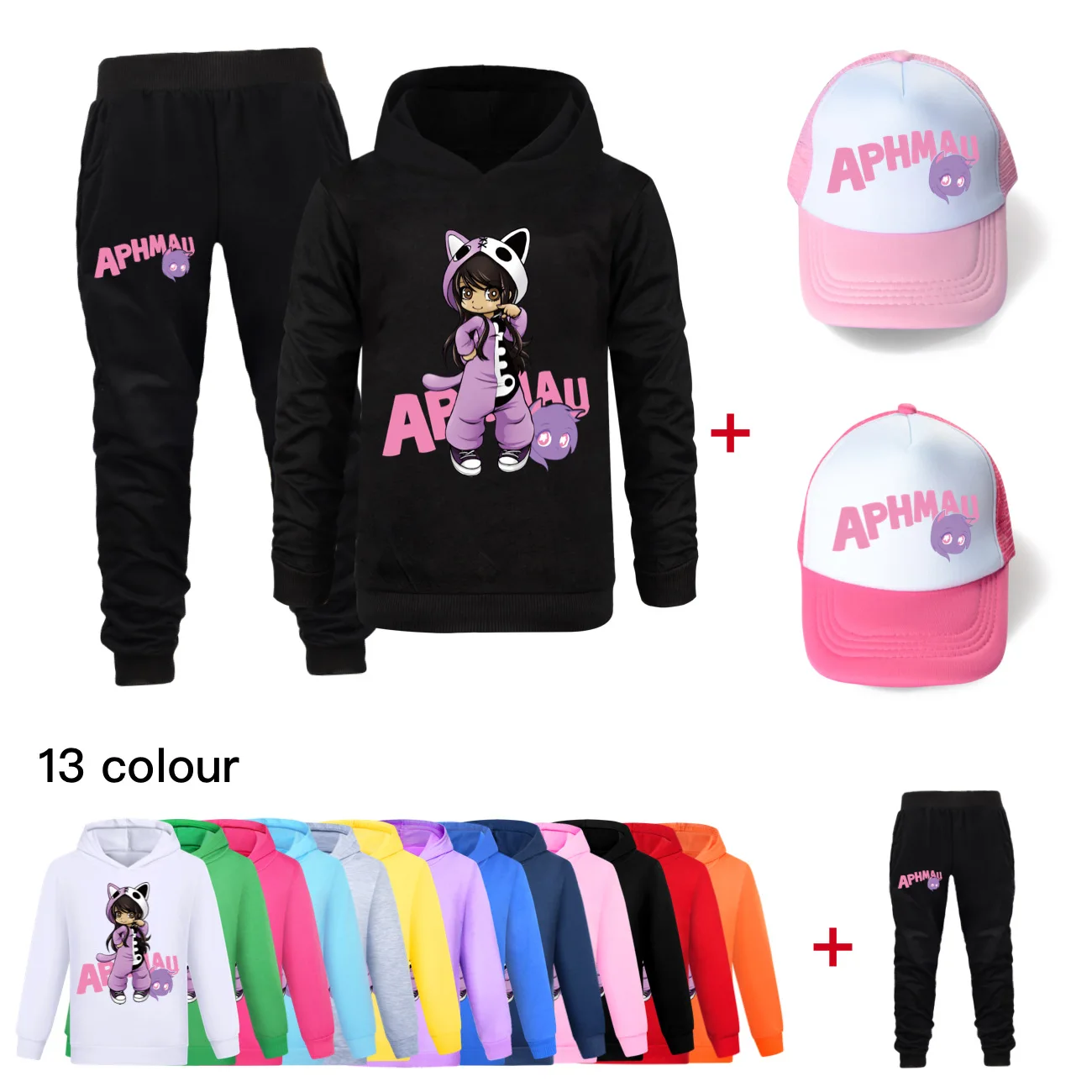 Aphmau Cat Clothing Set Kids Hoodies Jogger Pants Tracksuit Girls ...