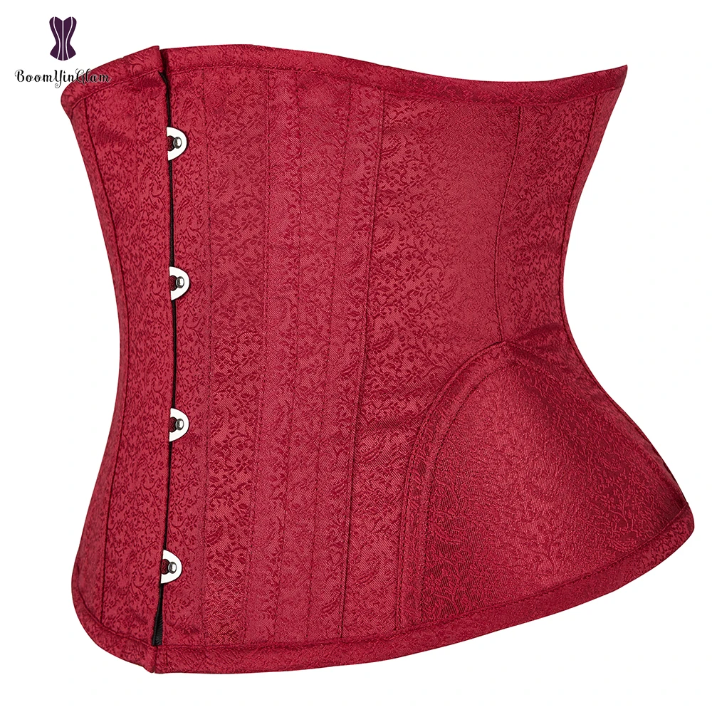 Short Torso Red Underbust Corset Steampunk Corselet Top Hourglass Curve ...