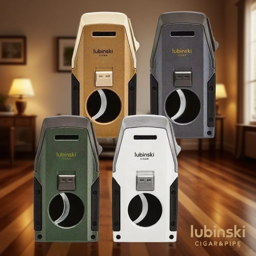LUBINSKI Premium Turbo Dual Flame Jet Windproof Refillable Butane ...