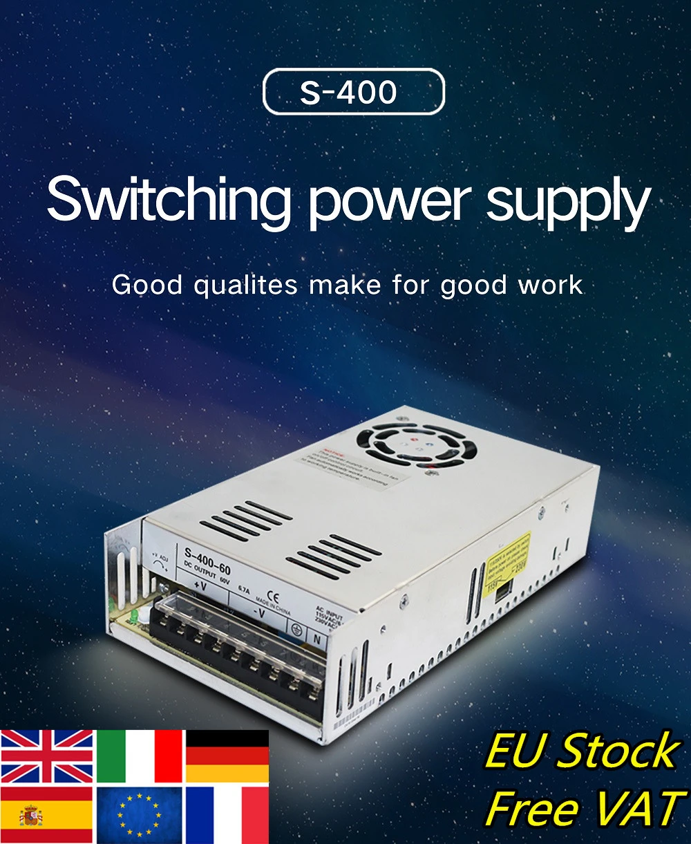 『eu Free Vat』24v 48v 60v 70v 350w 400w 500w Switching Dc Power Supply Single Output For Led ...