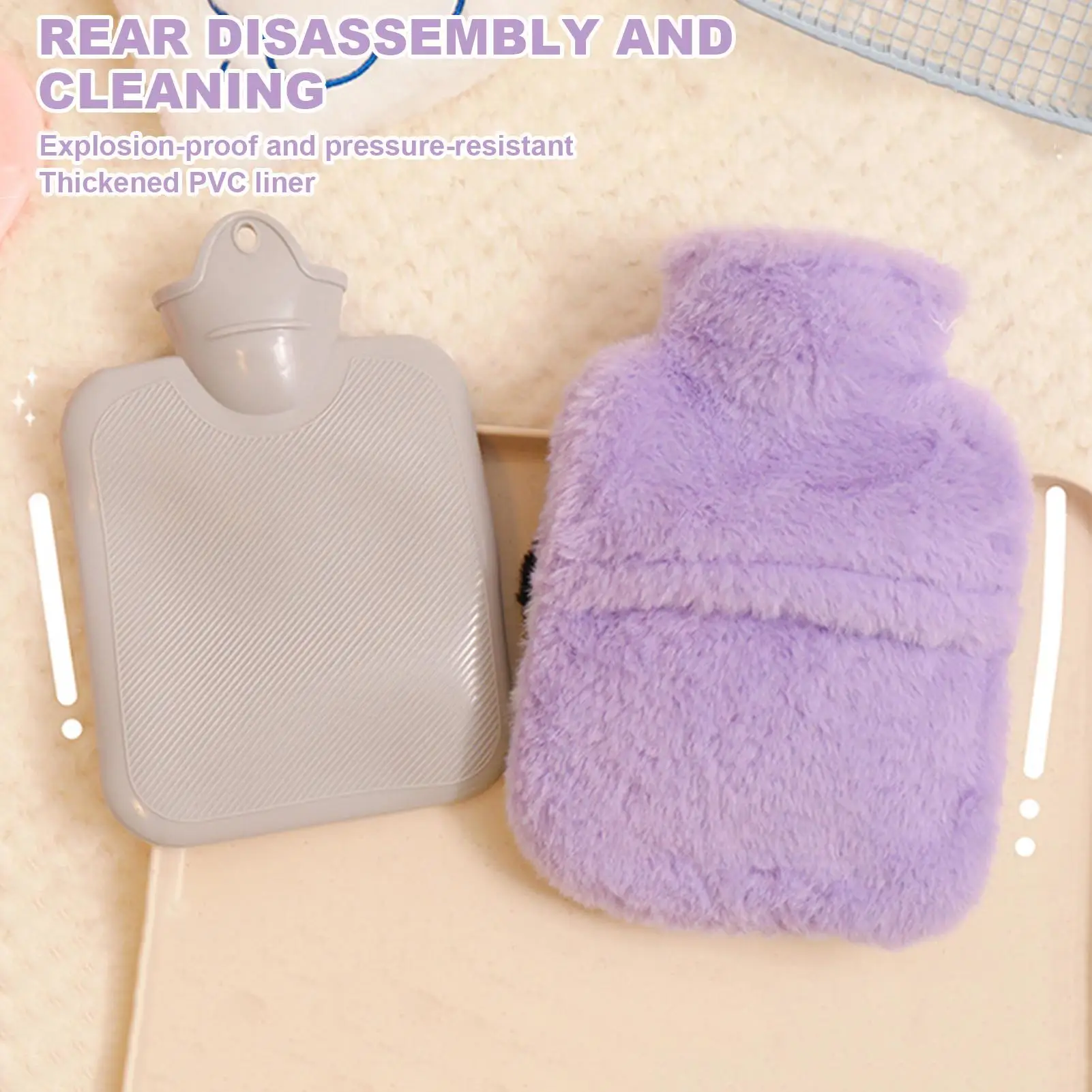 Warm Water Bottle Hand Foot Warming Pack With Plush Cover Hot Water ...