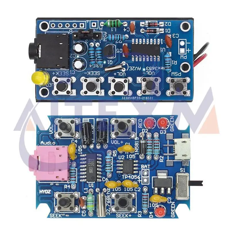 DIY Electronic Kits Wireless Stereo FM Radio Receiver Module PCB 76MHz ...