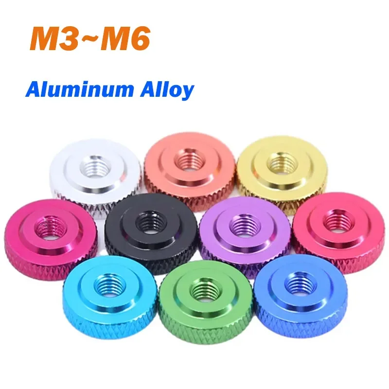 Knurled Thumb Nut M3 M4 M5 M6 Thickness 3mm-5mm Aluminum Alloy Hand ...