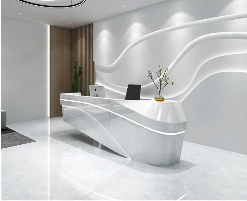 Company office reception desk paint reception desk welcome salon ...