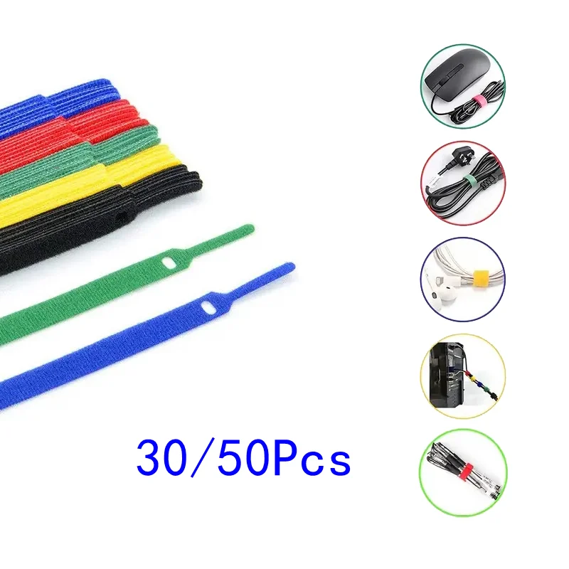 30-50Pcs-Releasable-Cable-Ties-Plastics-Fastening-Reusable-Cable-Tie ...