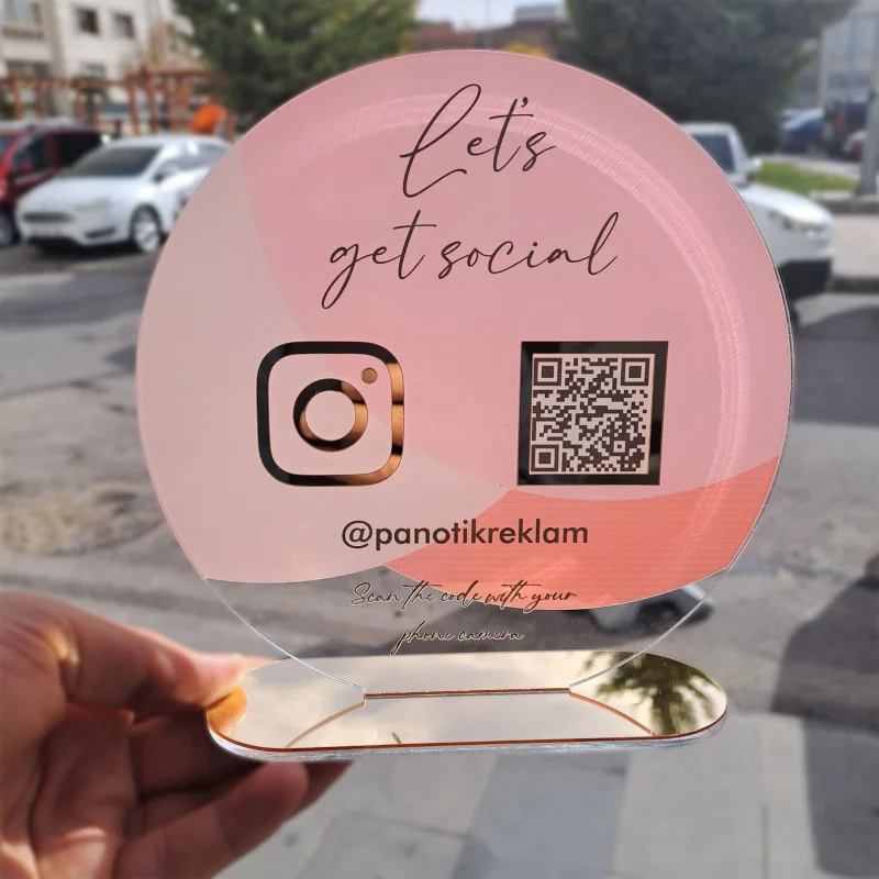 Oval Social Media Qr Code Signage Social Media Signage Qr Code Signage ...