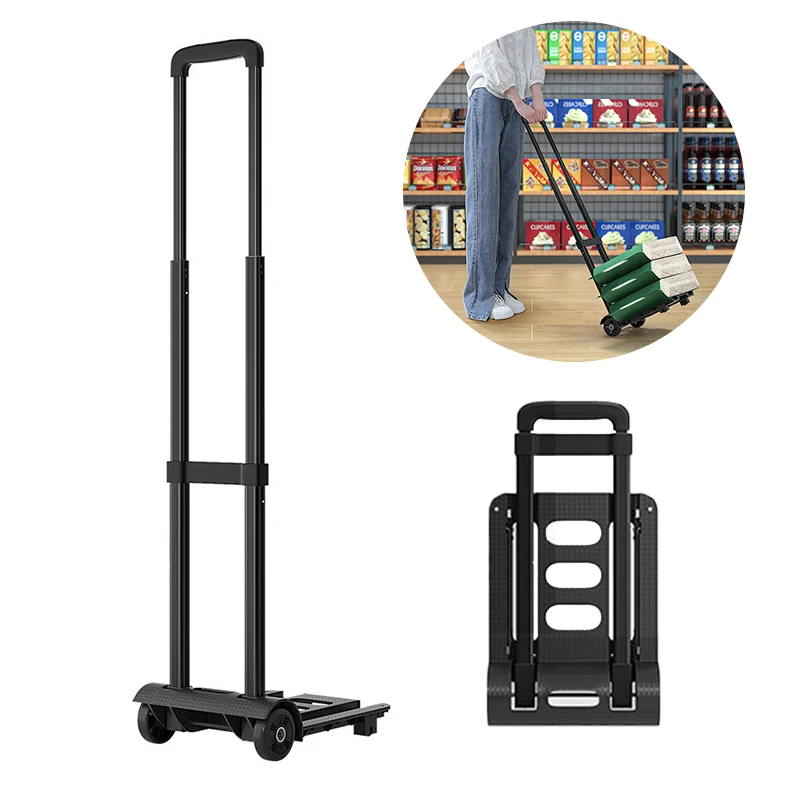 2-Rounds-Folding-Hand-Truck-Small-Lightweight-Cart-Portable-Telescopic ...