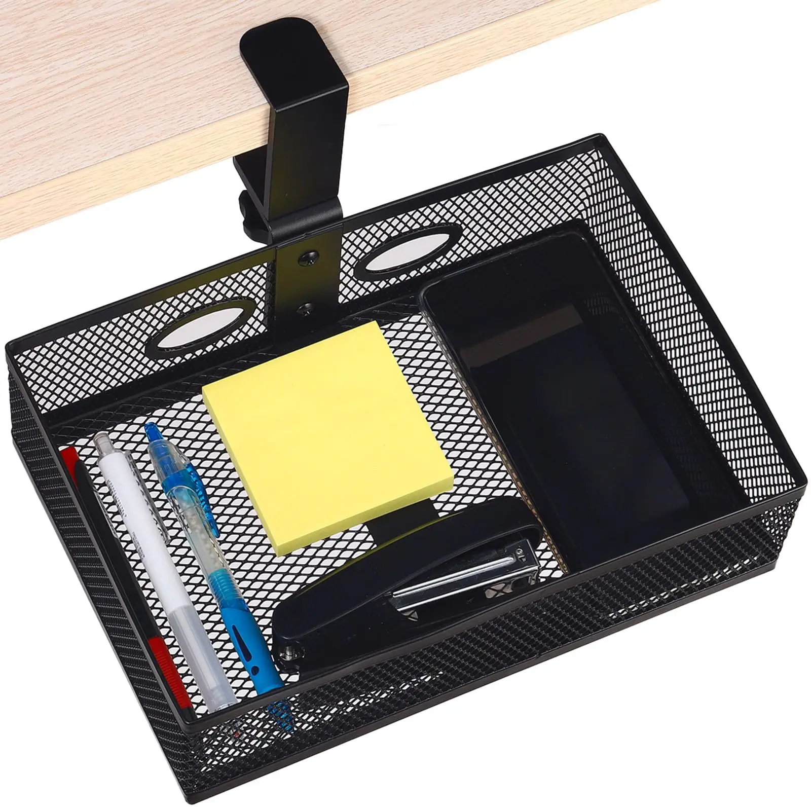 360-Rotating-Under-Desk-Drawer-Baskets-Home-Office-Clamp-on-Anti-Slip ...