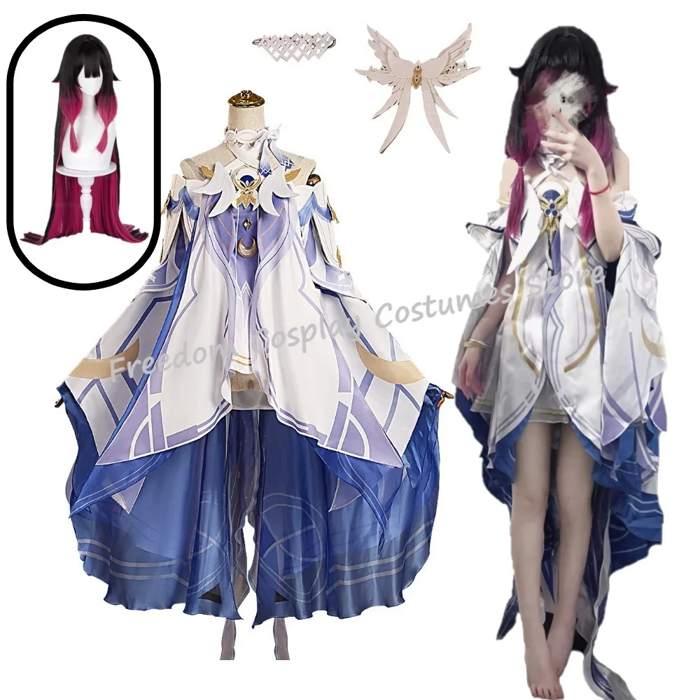 Disfraz de Cosplay de Damselette Columbina del Juego Genshin Impact ...