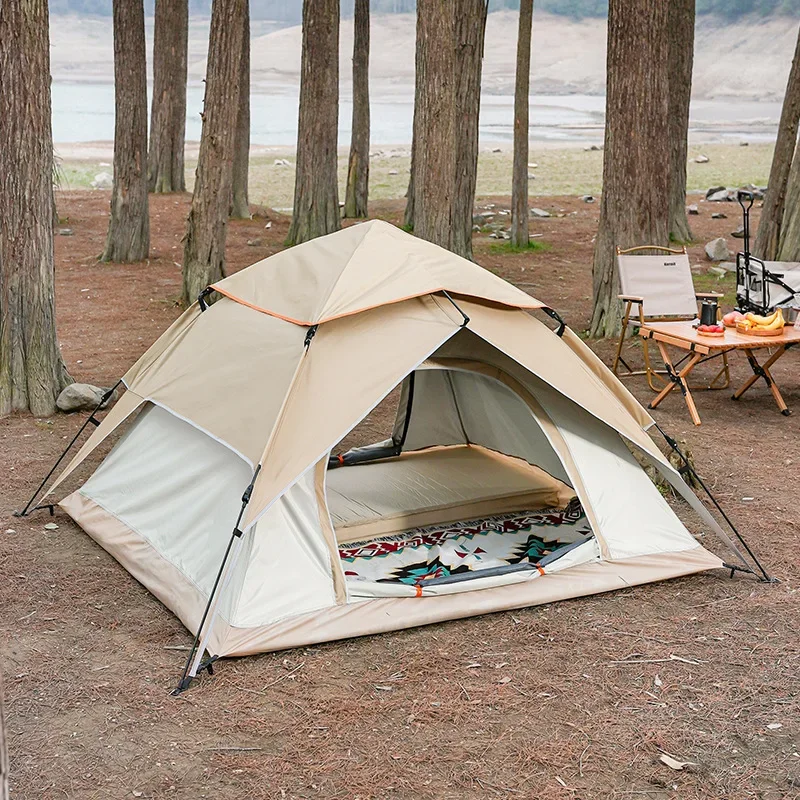 Outdoor-double-layer-Tent-Fully-Automatic-Quick-Opening-Tent-3-4-Person ...