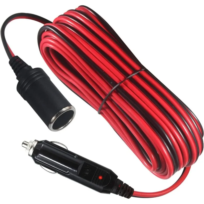 2M/5M Car Cigar Lighter Plug 12V Extension Cable Adapter Socket Charger ...