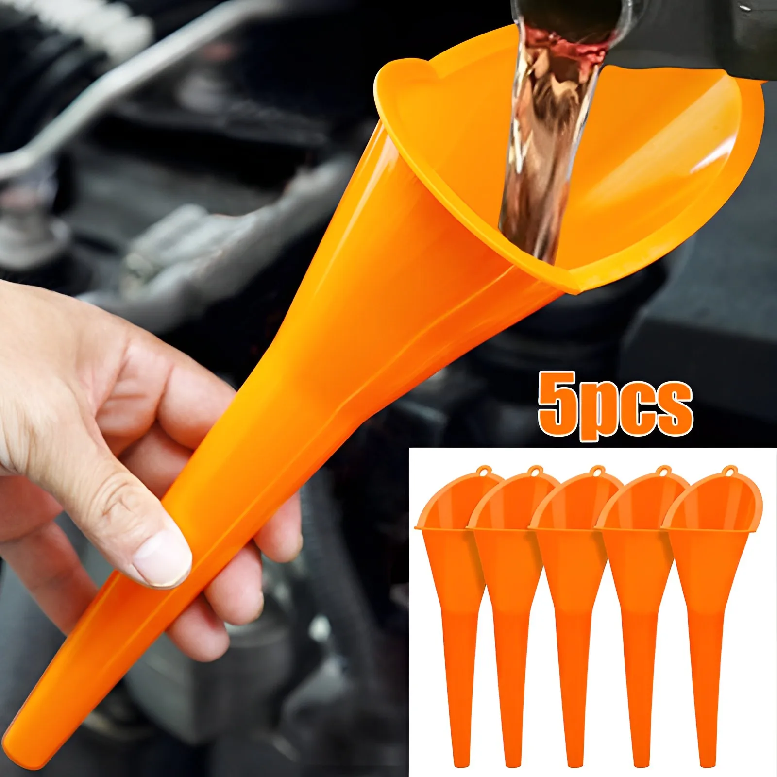 Car-Motorcycle-Long-Mouth-Oil-Funnel-Anti-splash-Gasoline-Fuel-Filling ...