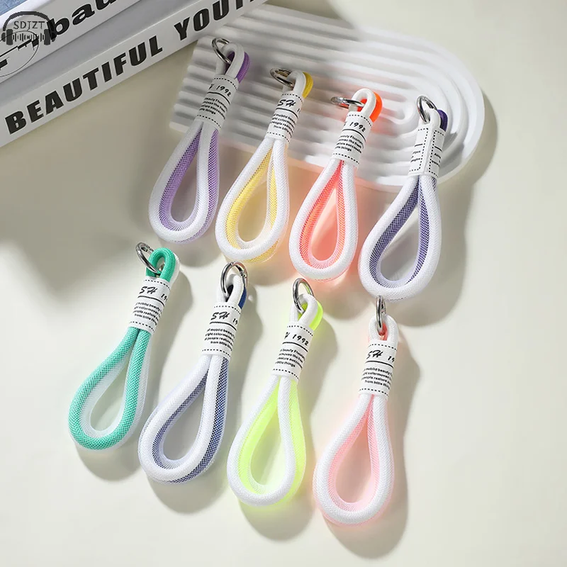 Mesh-Fluorescent-Pendant-Mobile-Phone-Strap-Bag-Braided-Rope-Keychain ...